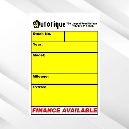 Car Pricing - Alif Printers